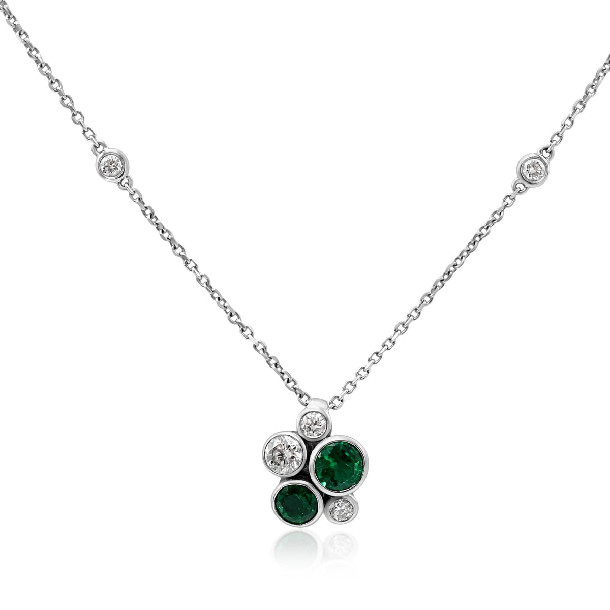Pre-Owned Boodles Diamond & Emerald Raindance Necklace I S&R