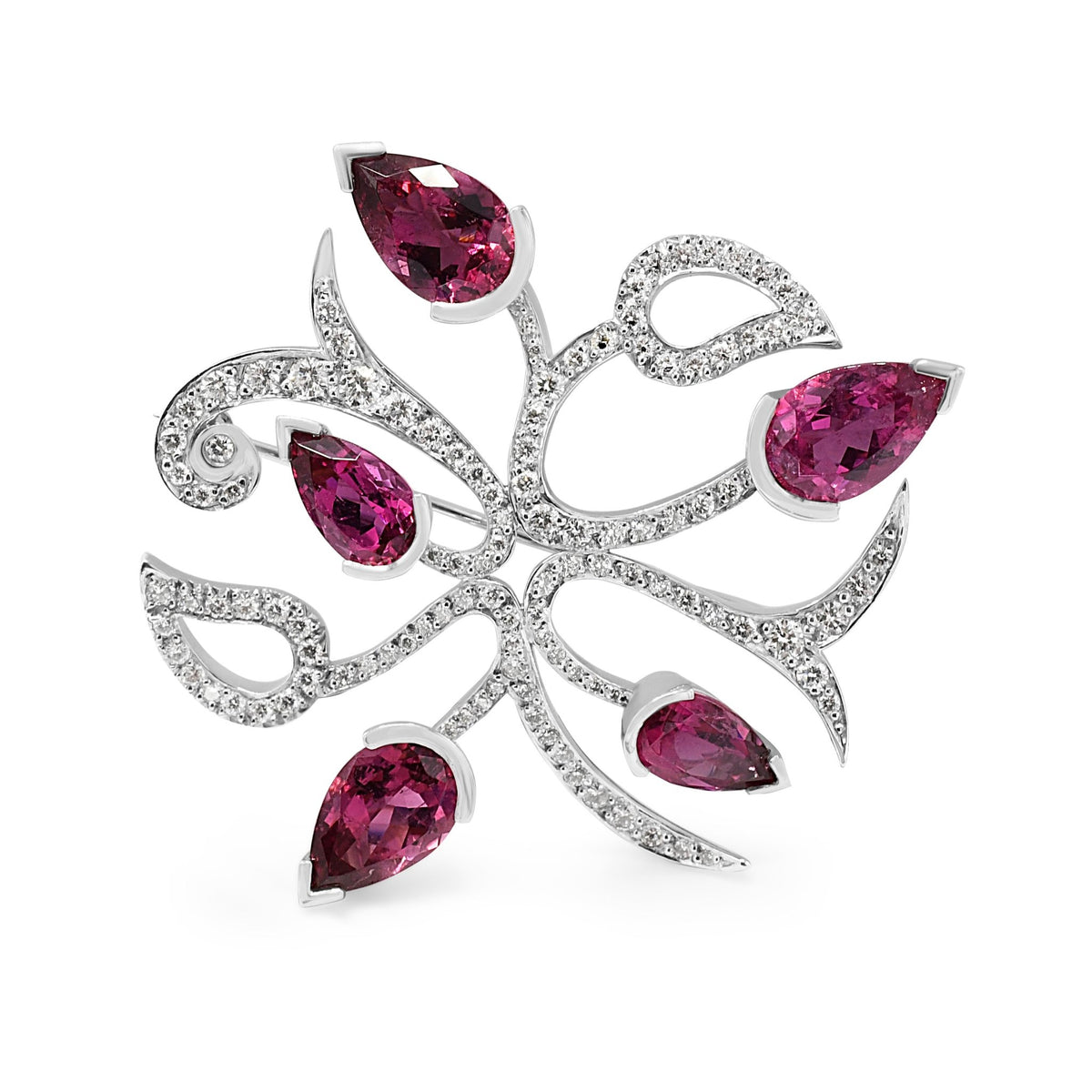 Pre-Owned Boodles Rubelite & Diamond 'Castaway' Brooch I S&R