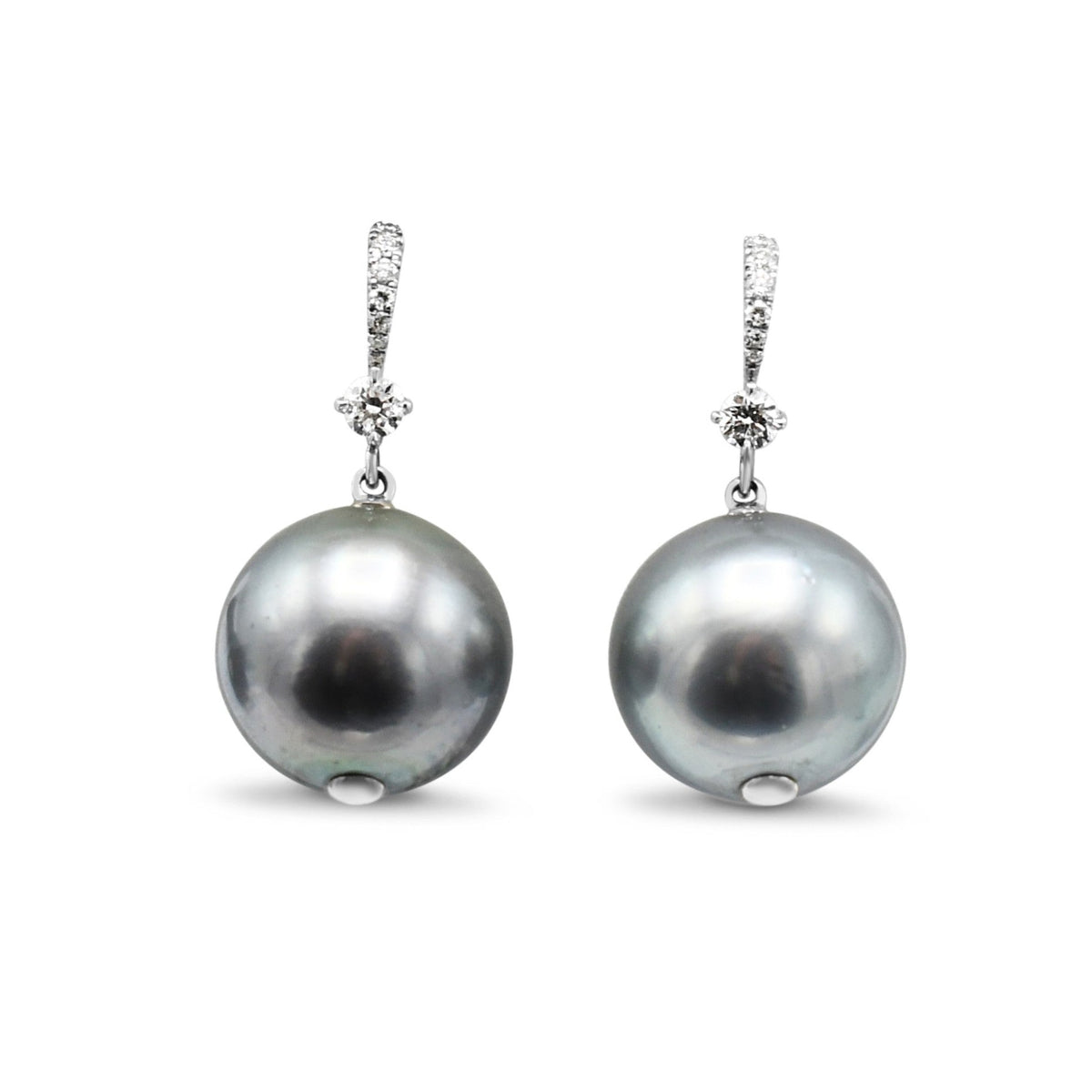 Pre-Owned Boodles Tahitian Pearl & Diamond Earrings I S&R