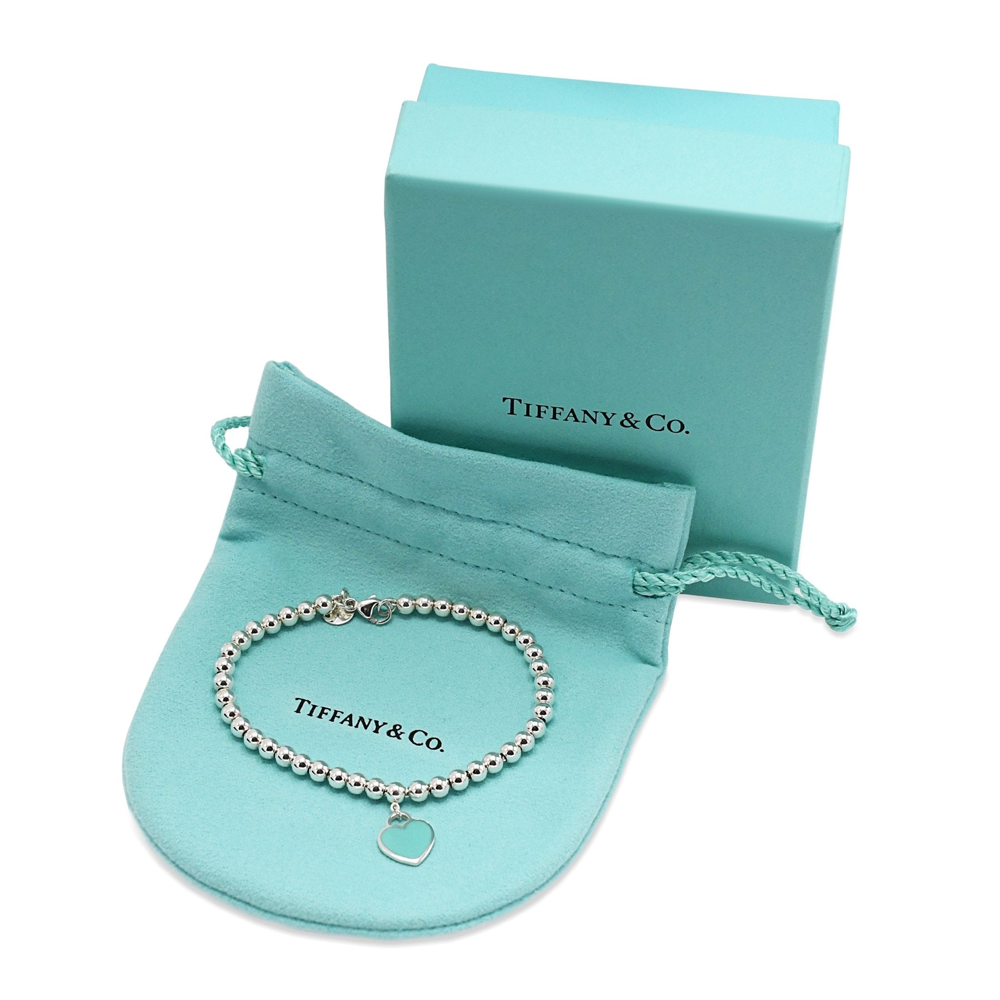 Pre-Owned Return to Tiffany Blue Heart Bead Bracelet I S&R
