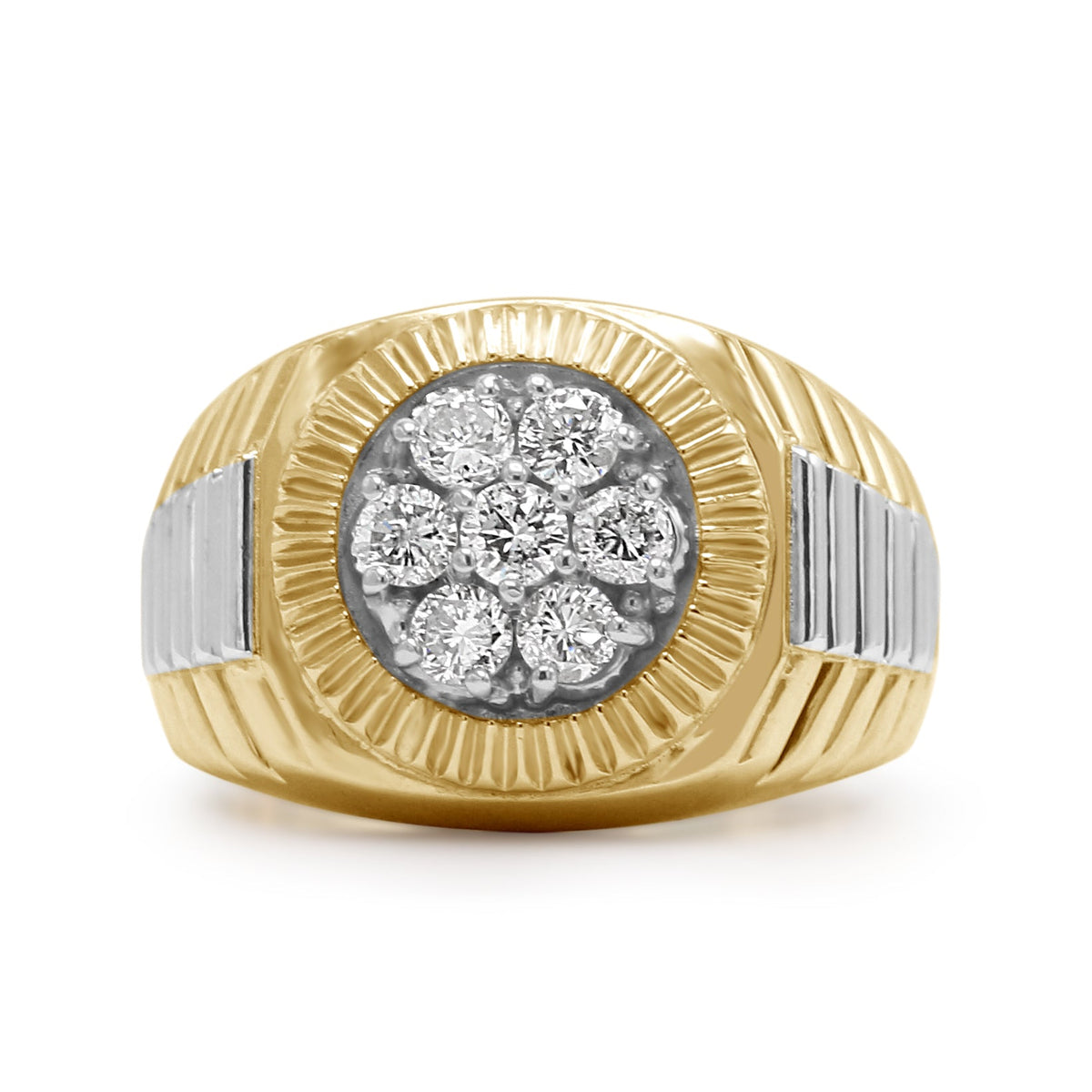 Gents Diamond Ring - 14ct Two Colour Gold